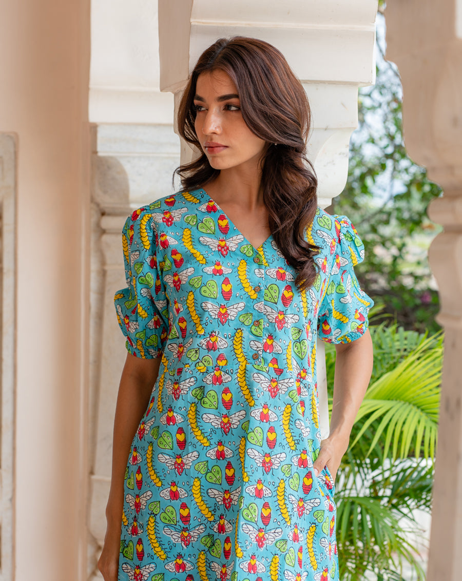 Cat-a-pillar Soft Cotton Chic Dress – Phutari