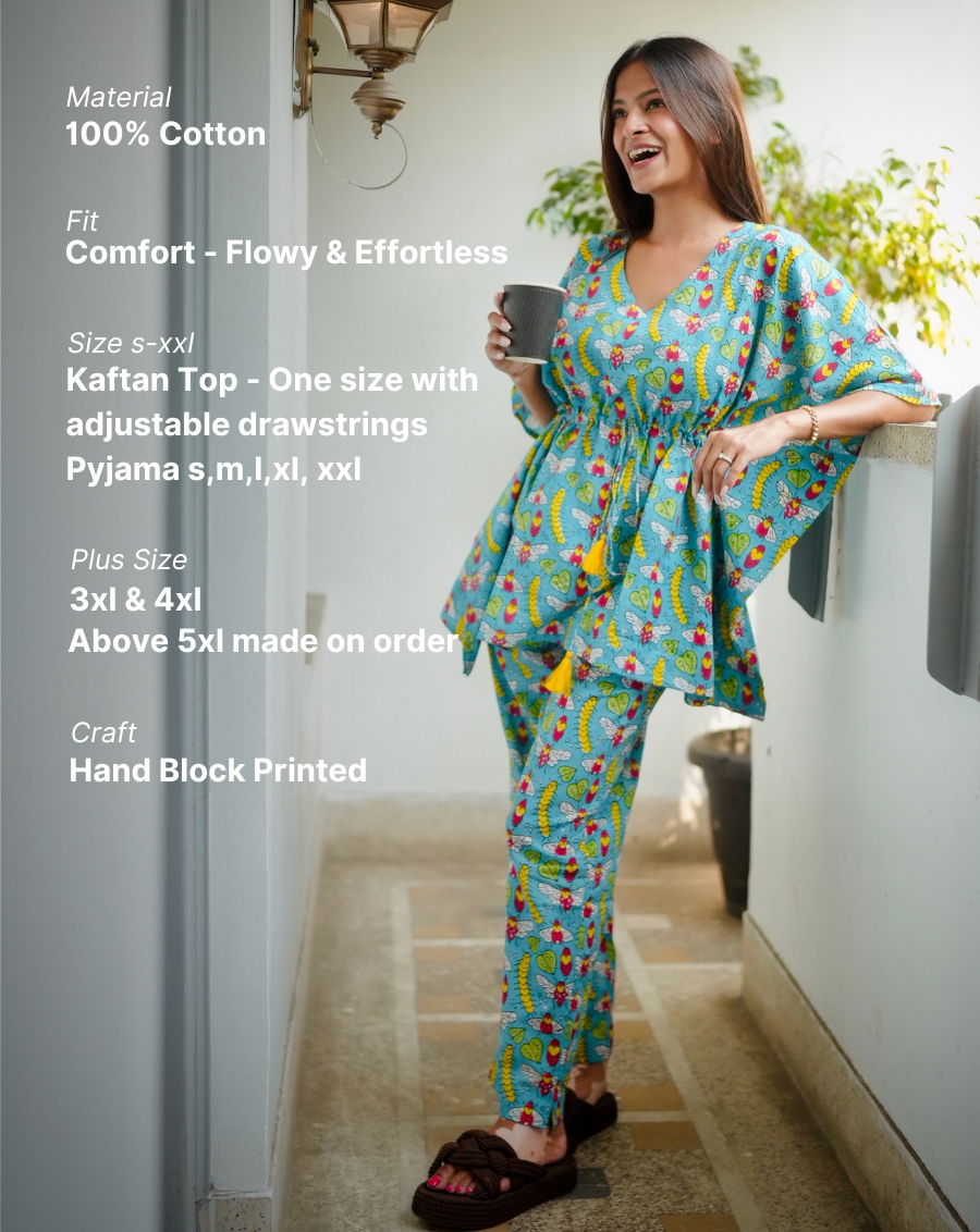 Cat-A-Pillar Set | Phutari | Hand Block Printed in Cotton
