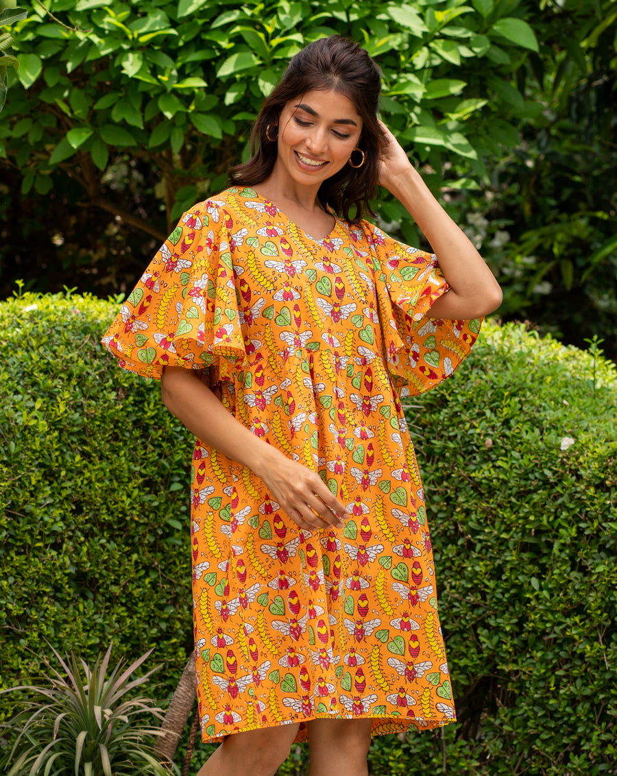 Cat-A-Pillar Bella - Soft Cotton Dress – Phutari