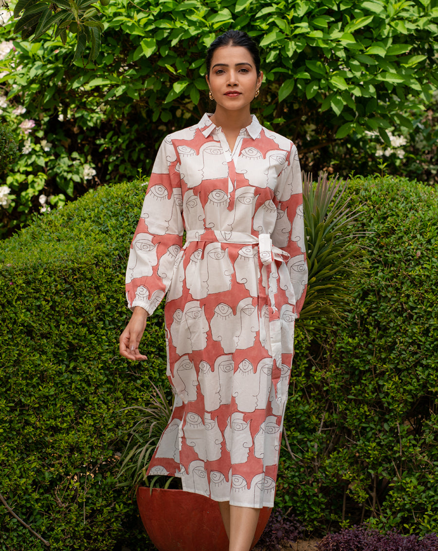 Chehre Soft Cotton Belt Dress – Phutari