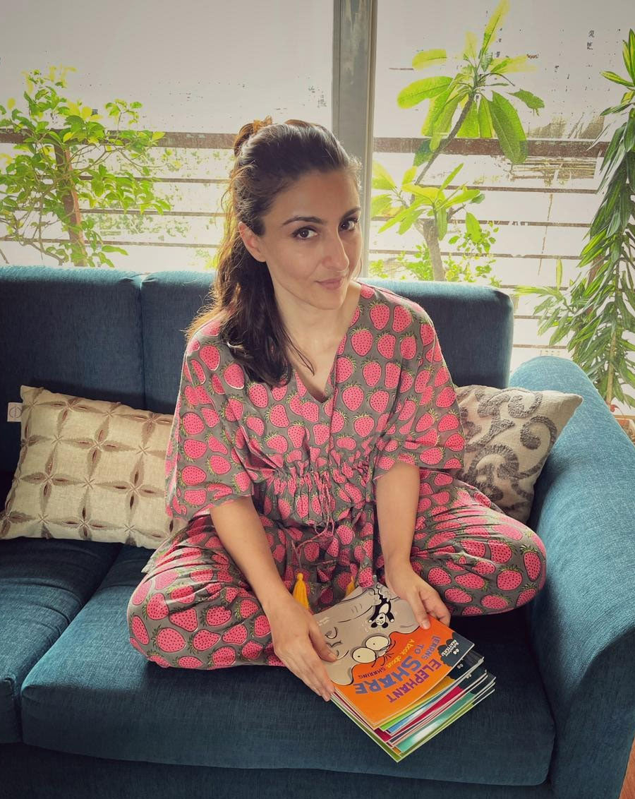 Strawberry Cotton Co-ord Set | Celeb Look | Loungewear by Phutari