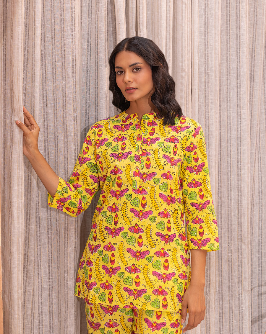 Cat-a-pillar Cotton Short Kurta – Phutari
